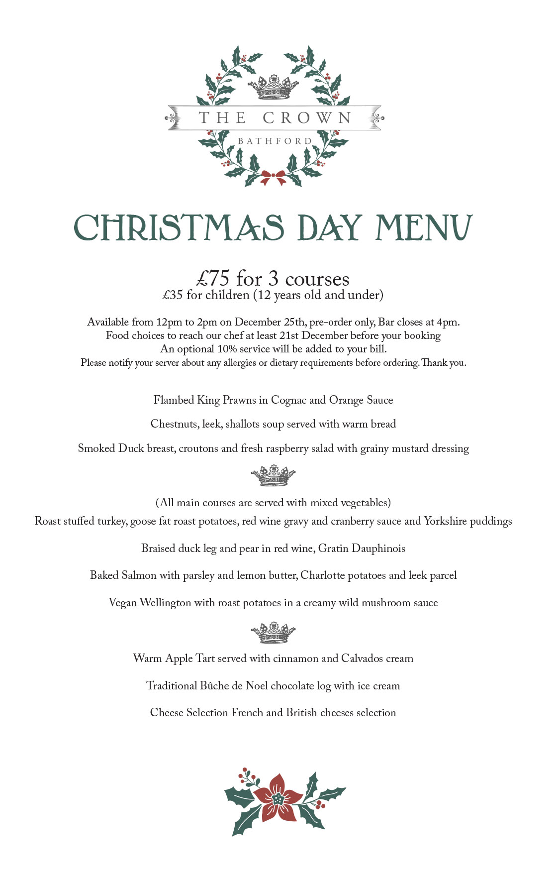 Menu – The Crown at Bathford